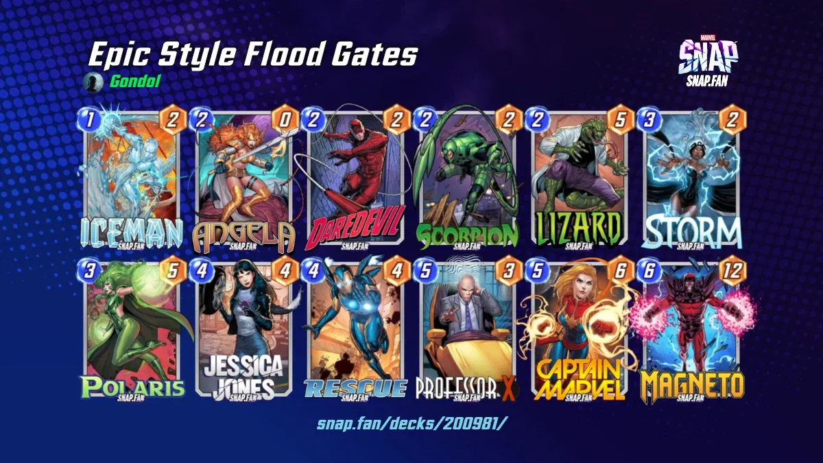 Epic Style Flood Gates by Gondol - Marvel Snap Decks - snap.fan