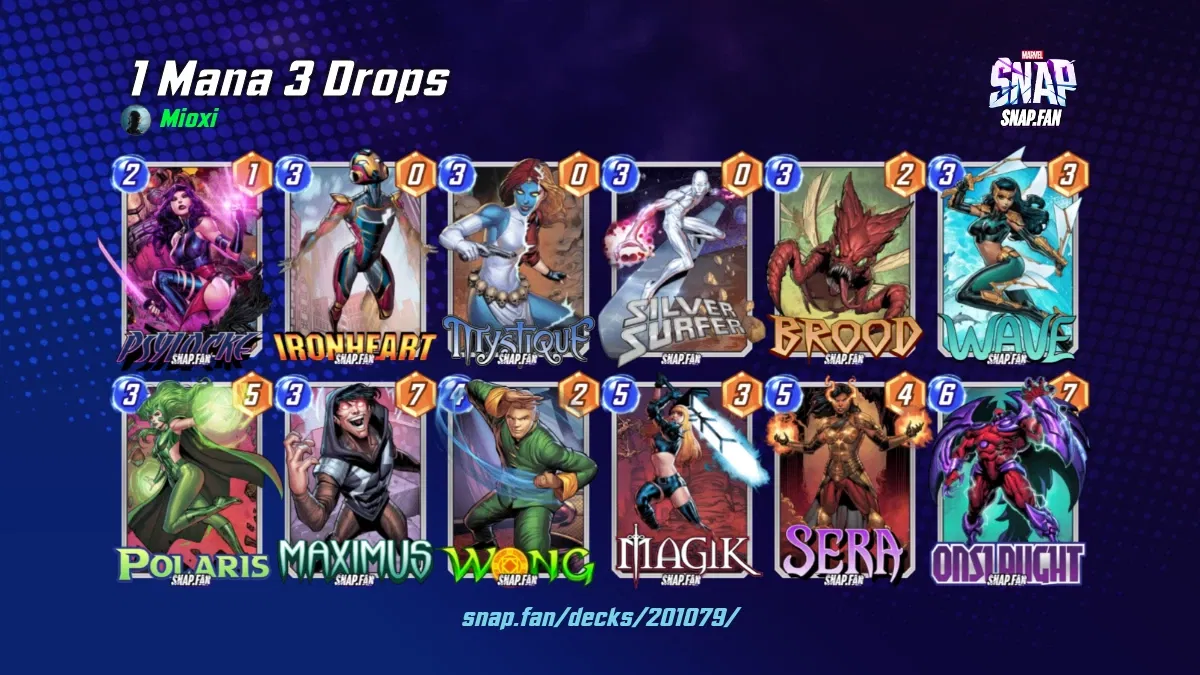 1 Mana 3 Drops by Mioxi - Marvel Snap Decks - snap.fan