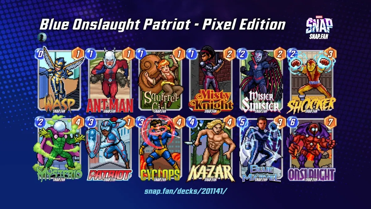 Blue Onslaught Patriot - Pixel Edition by None - Marvel Snap Decks ...