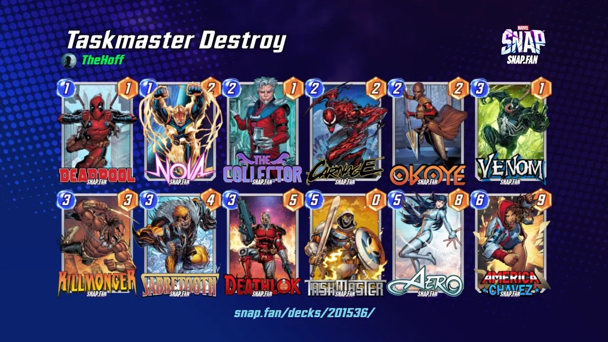 Taskmaster Destroy by TheHoff - Marvel Snap Decks - snap.fan