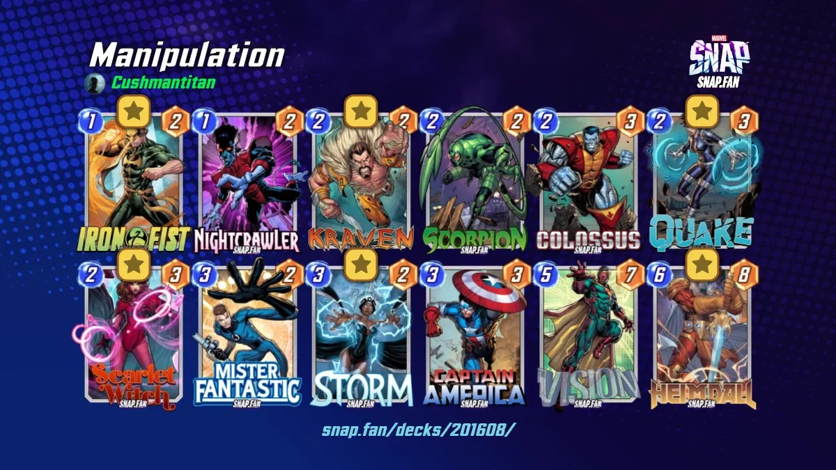 Manipulation by Cushmantitan - Marvel Snap Decks - snap.fan