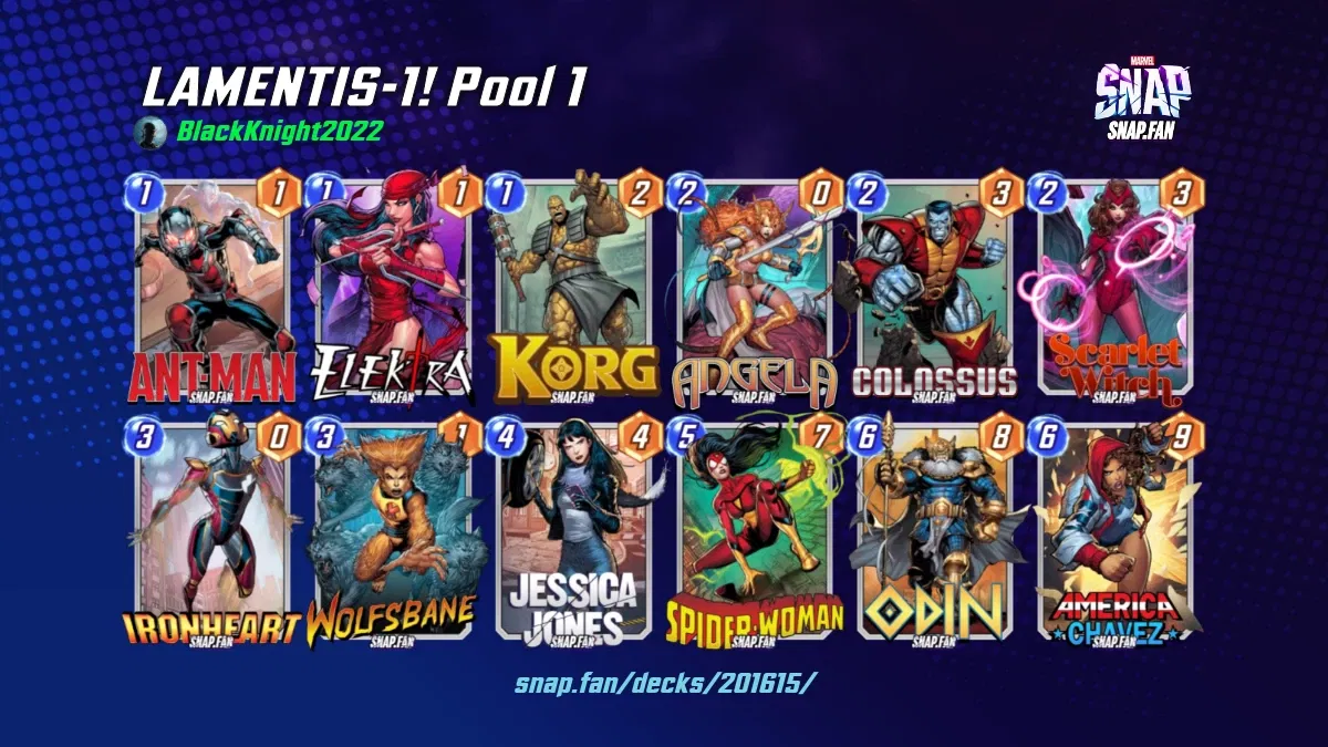 LAMENTIS-1! Pool 1 by BlackKnight2022 - Marvel Snap Decks - snap.fan