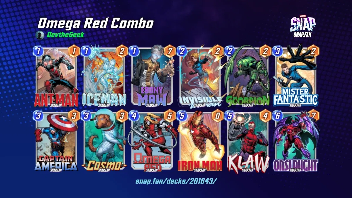 Omega Red Combo by DevtheGeek - Marvel Snap Decks - snap.fan