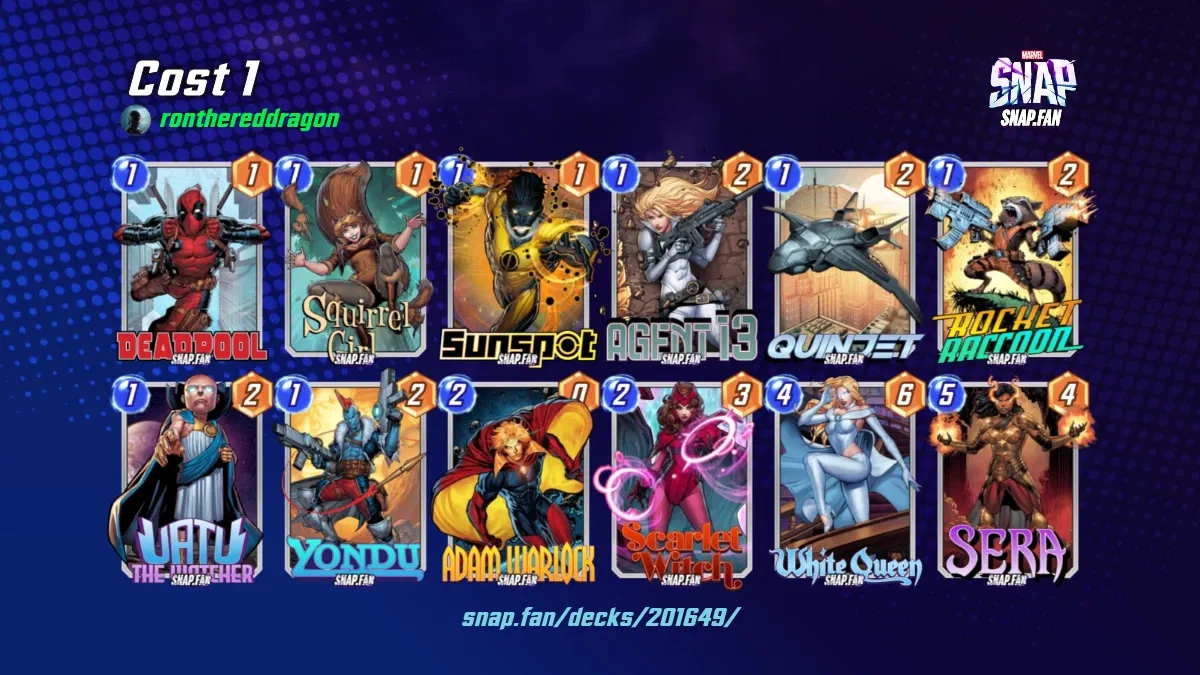 Cost 1 by ronthereddragon - Marvel Snap Decks - snap.fan
