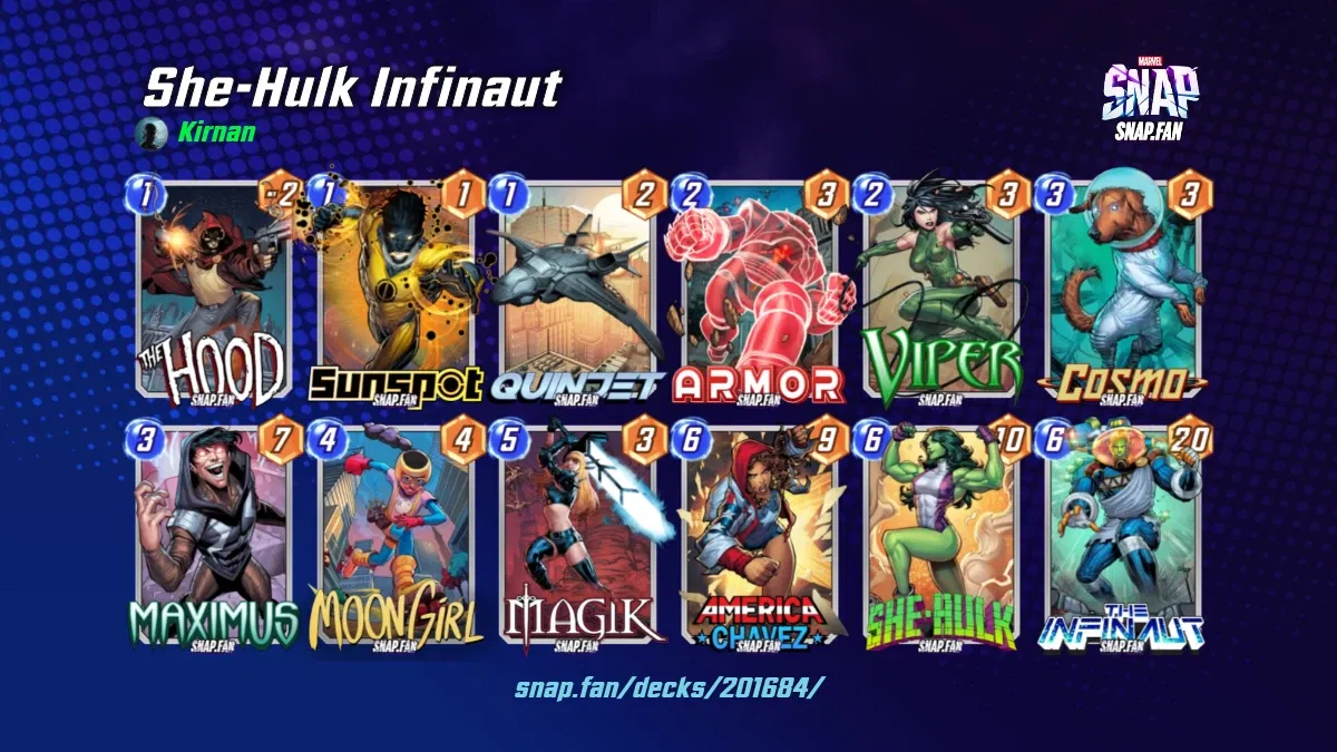 She-Hulk Infinaut by Kirnan - Marvel Snap Decks - snap.fan
