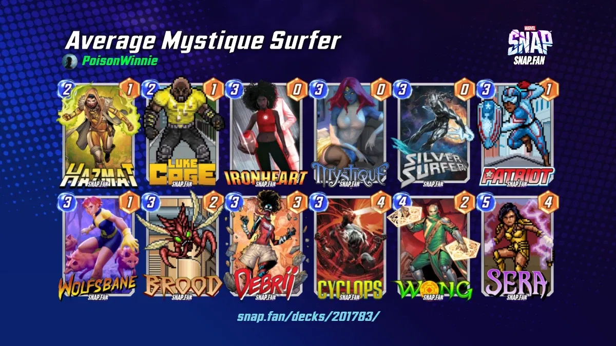 Average Mystique Surfer by PoisonWinnie - Marvel Snap Decks - snap.fan