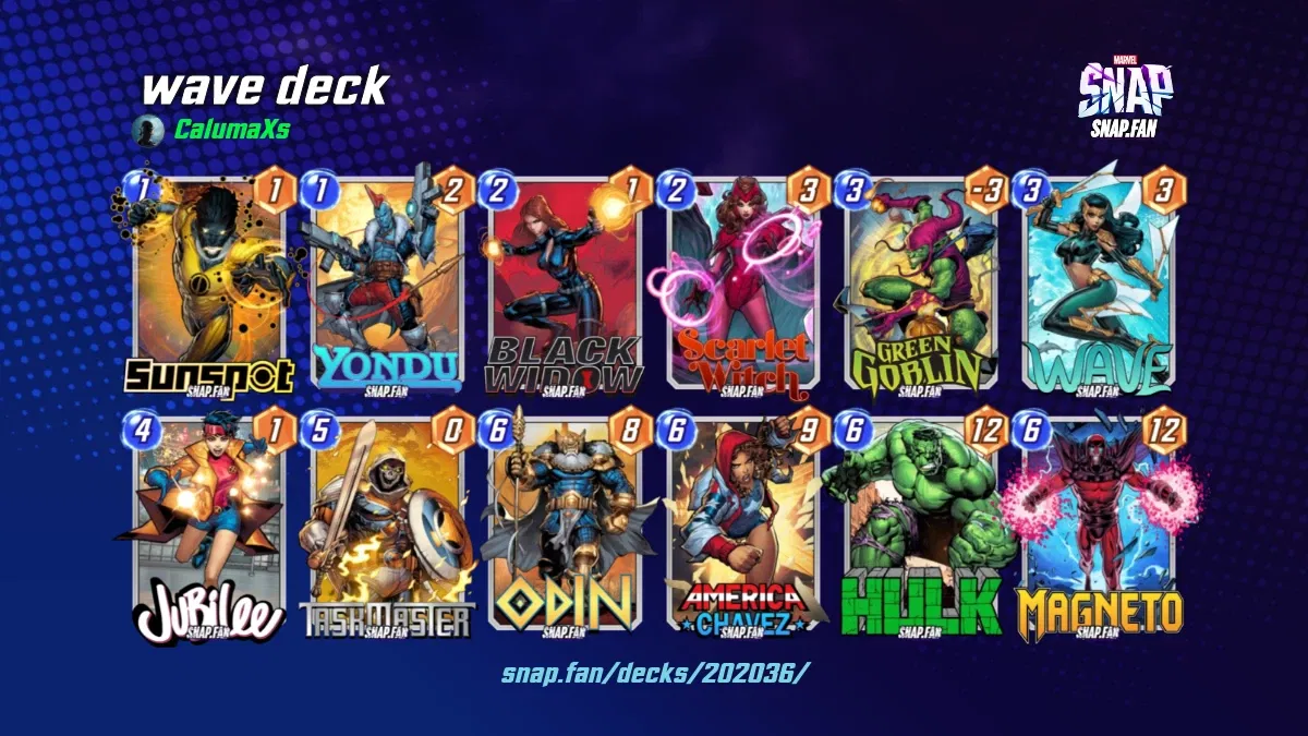 wave deck by CalumaXs - Marvel Snap Decks - snap.fan