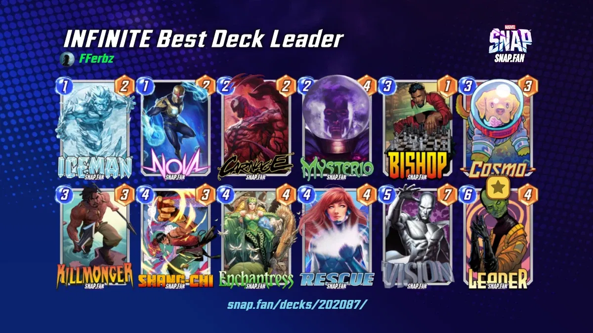 INFINITE Best Deck Leader by FFerbz - Marvel Snap Decks - snap.fan