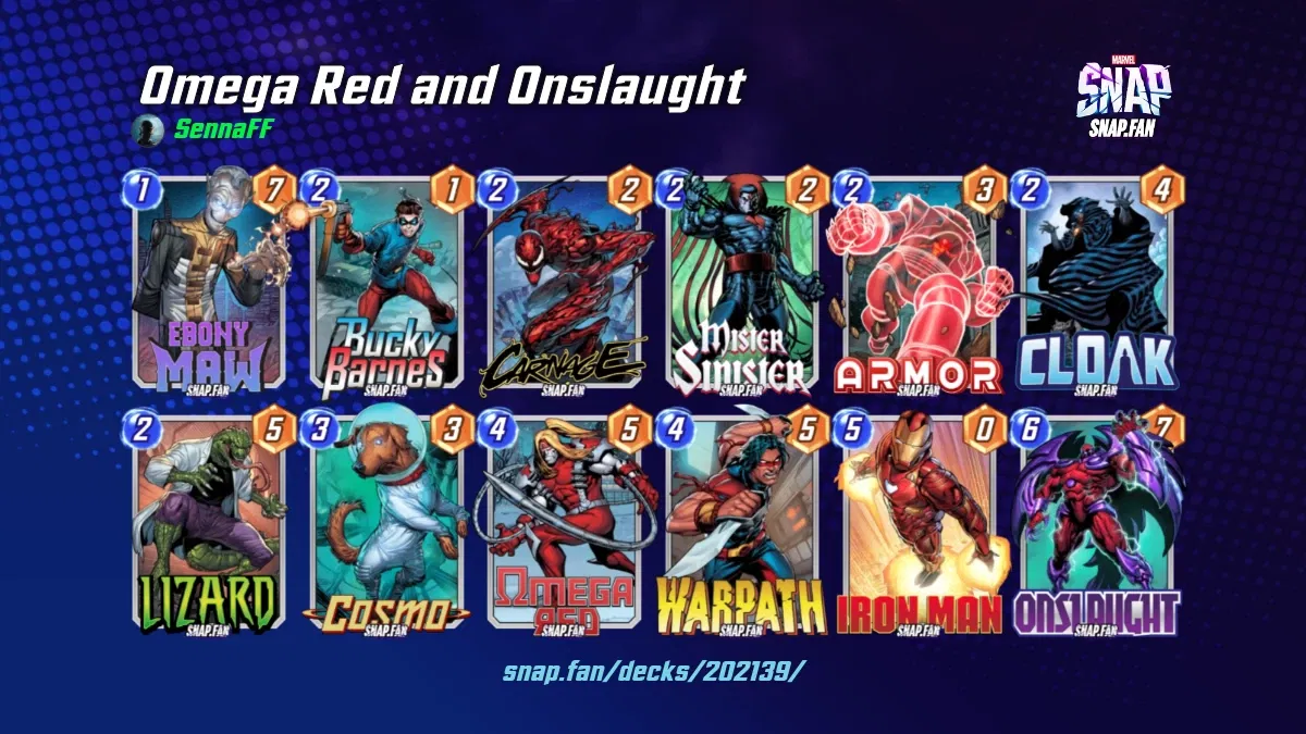 Omega Red and Onslaught by SennaFF - Marvel Snap Decks - snap.fan