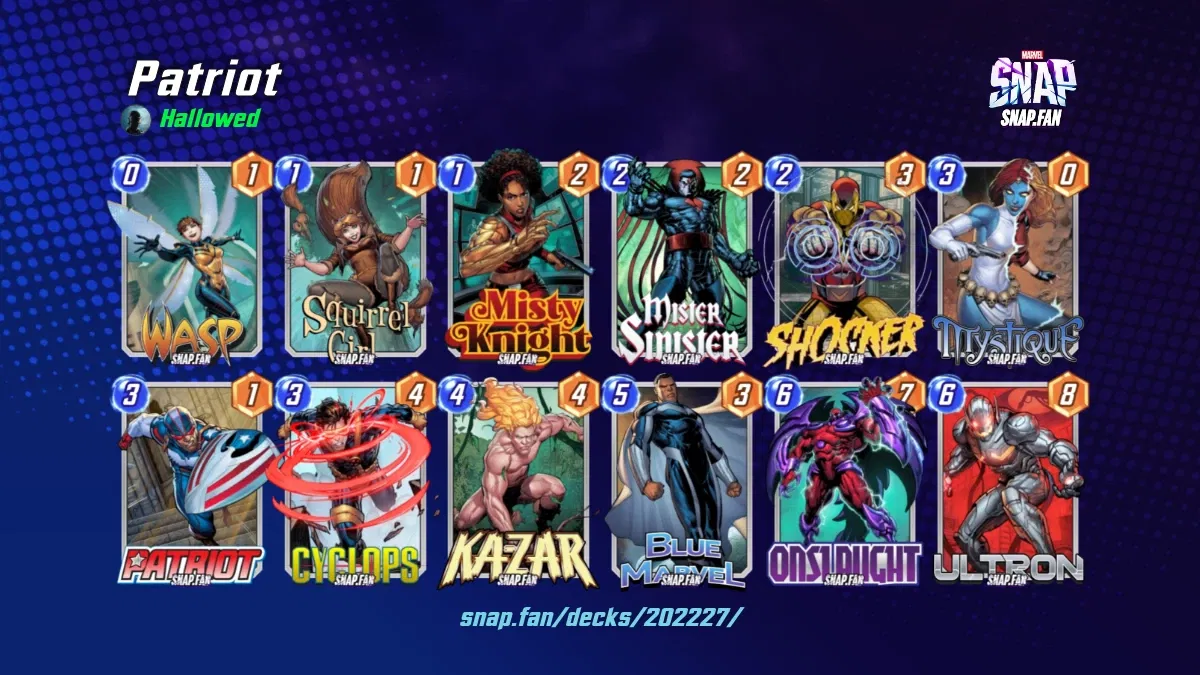 Patriot by Hallowed - Marvel Snap Decks - snap.fan