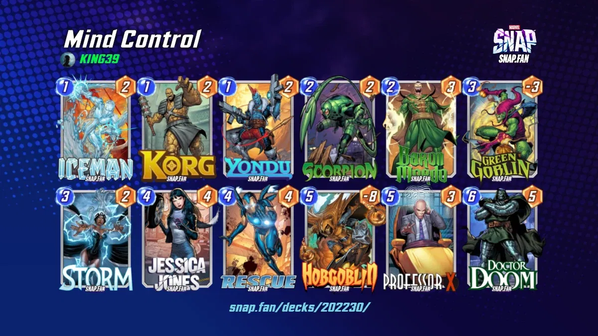 Mind Control by KING39 - Marvel Snap Decks - snap.fan