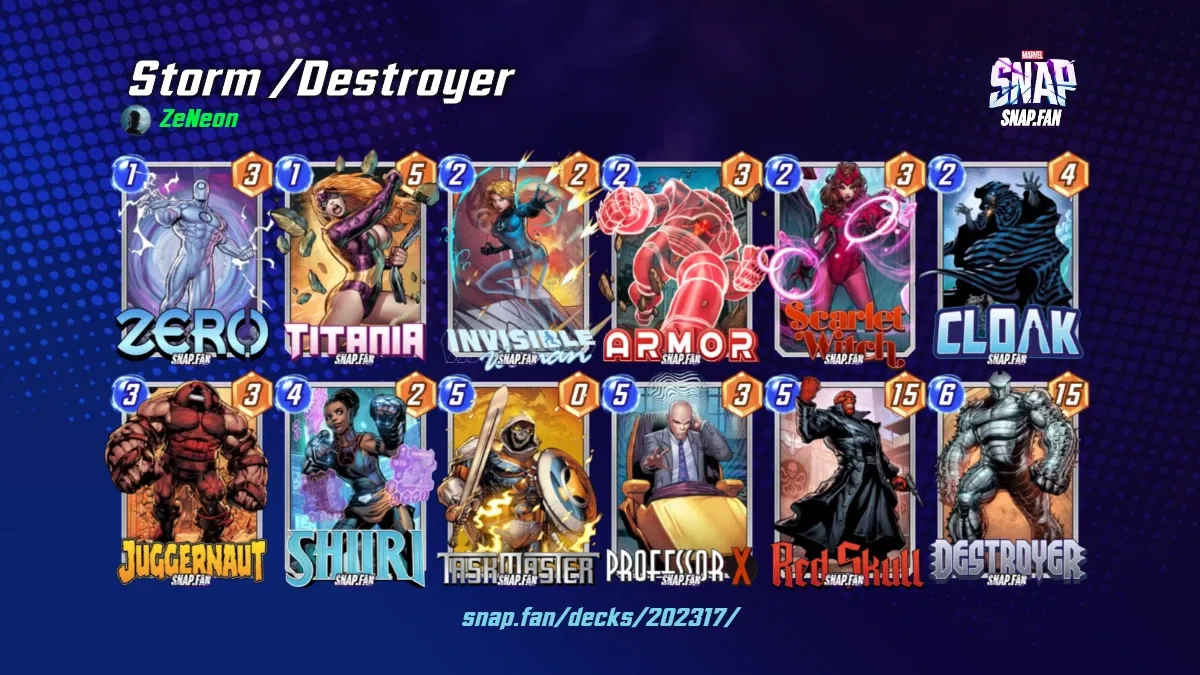 Storm /Destroyer by ZeNeon - Marvel Snap Decks - snap.fan