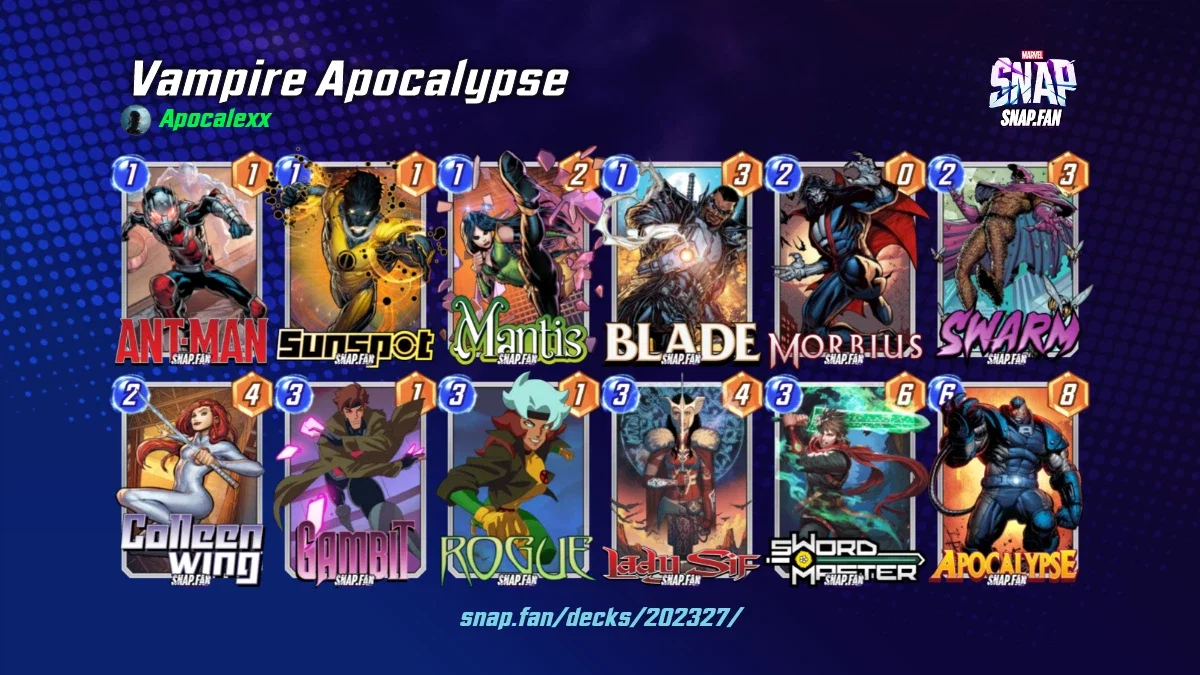 Vampire Apocalypse by Apocalexx - Marvel Snap Decks - snap.fan