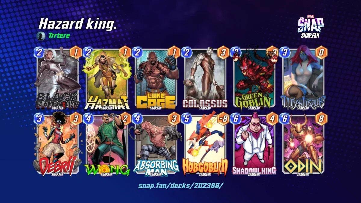 Hazard king. by Trrtere - Marvel Snap Decks - snap.fan