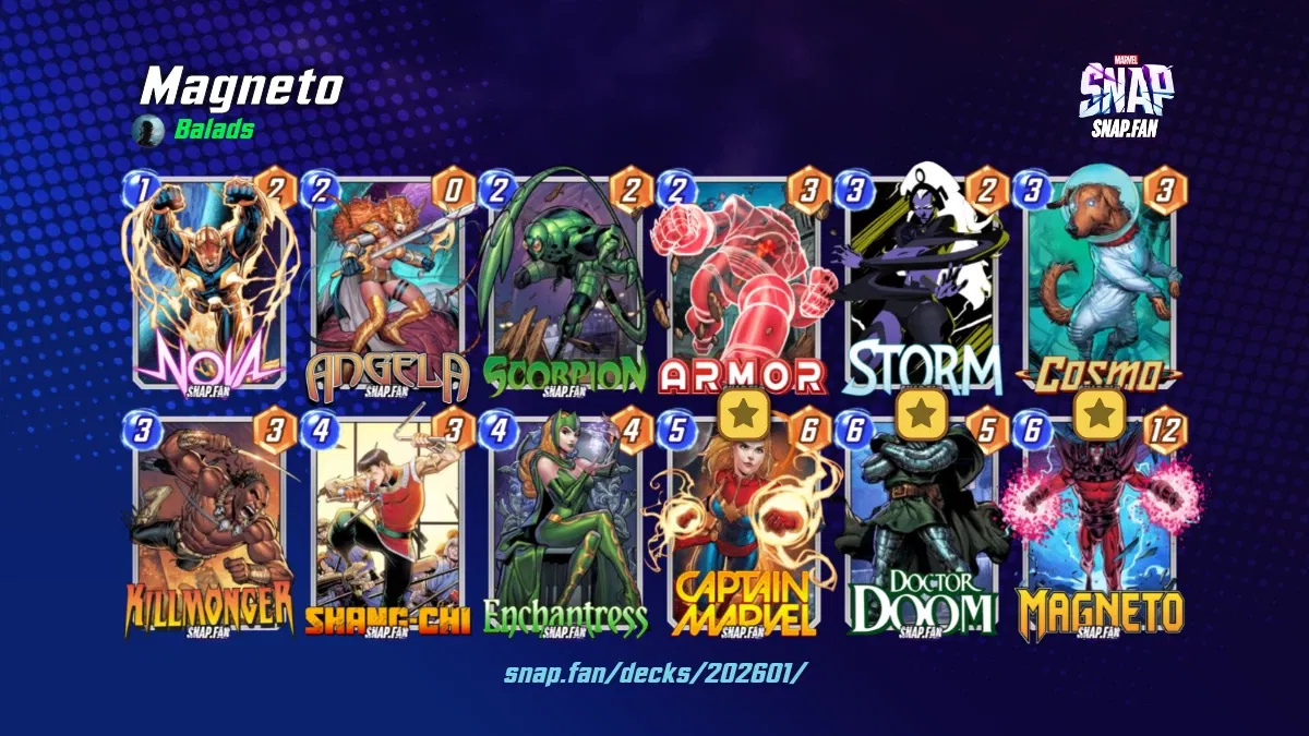 Magneto by Balads - Marvel Snap Decks - snap.fan