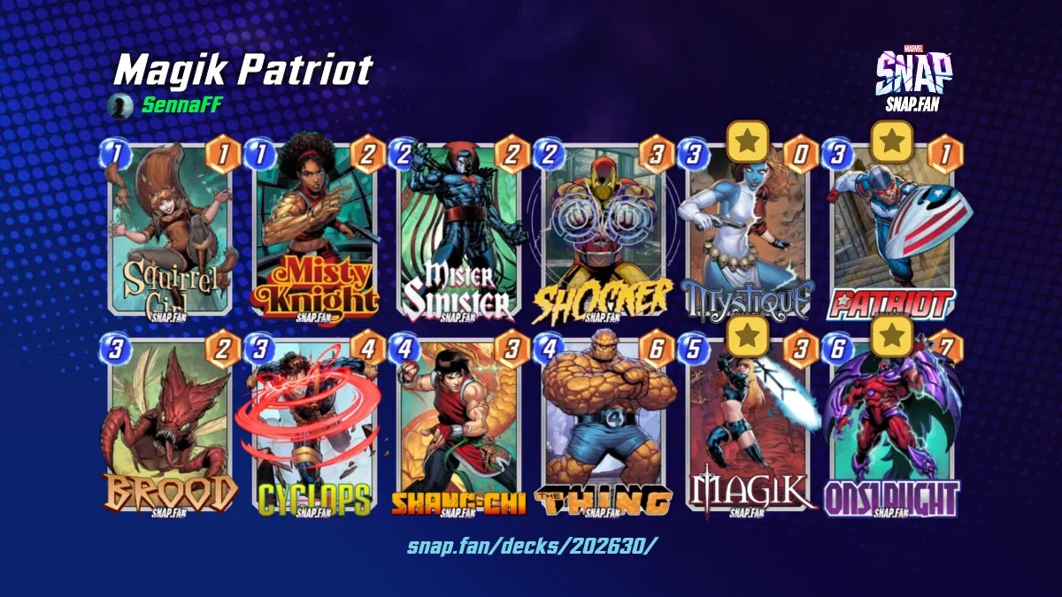 Magik Patriot by SennaFF - Marvel Snap Decks - snap.fan