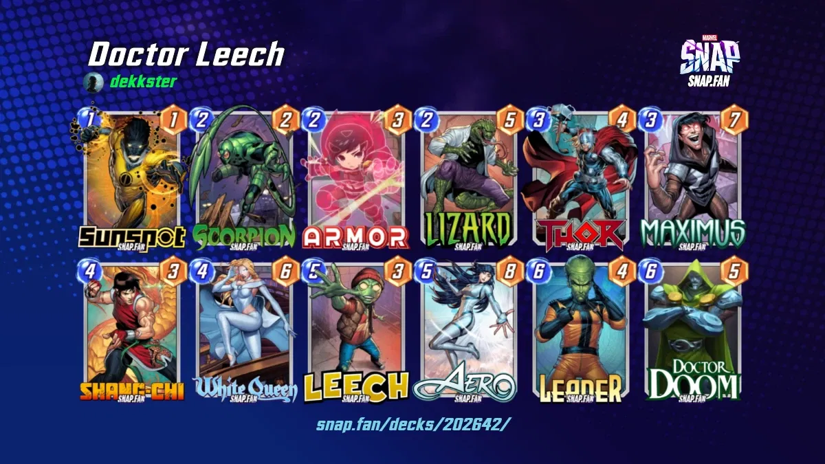Doctor Leech by dekkster - Marvel Snap Decks - snap.fan