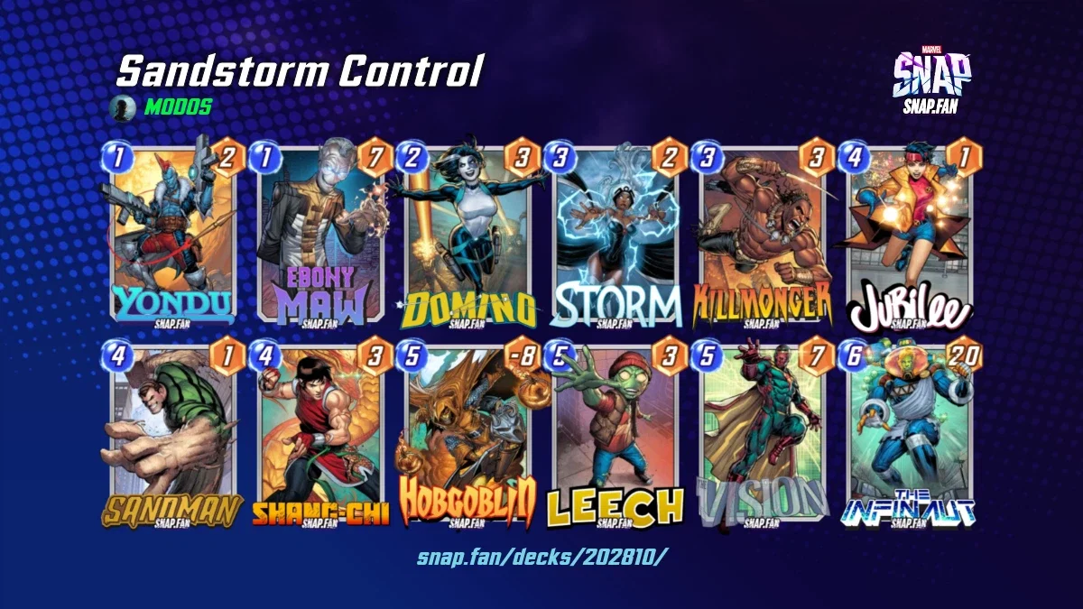 Sandstorm Control by MODOS - Marvel Snap Decks - snap.fan
