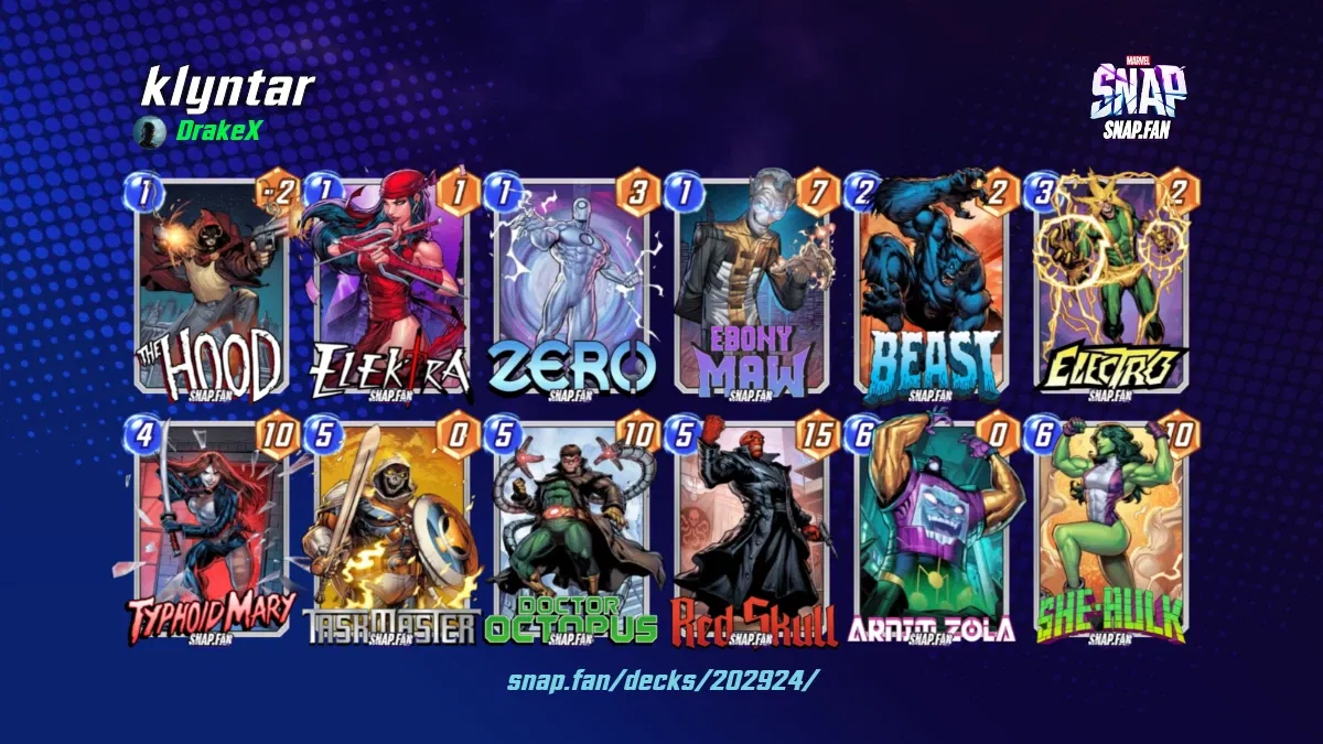 klyntar by DrakeX - Marvel Snap Decks - snap.fan
