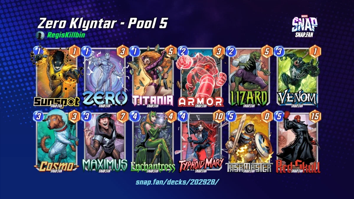 Zero Klyntar - Pool 5 by RegisKillbin - Marvel Snap Decks - snap.fan