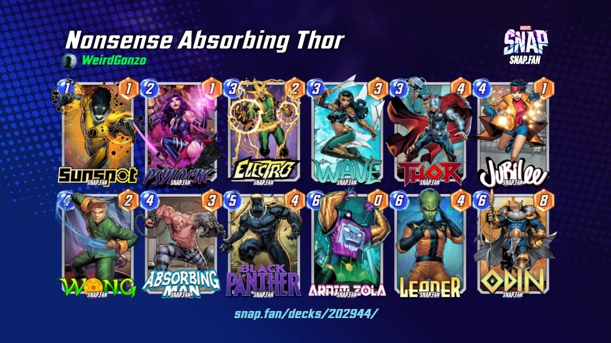 Nonsense Absorbing Thor by WeirdGonzo - Marvel Snap Decks - snap.fan