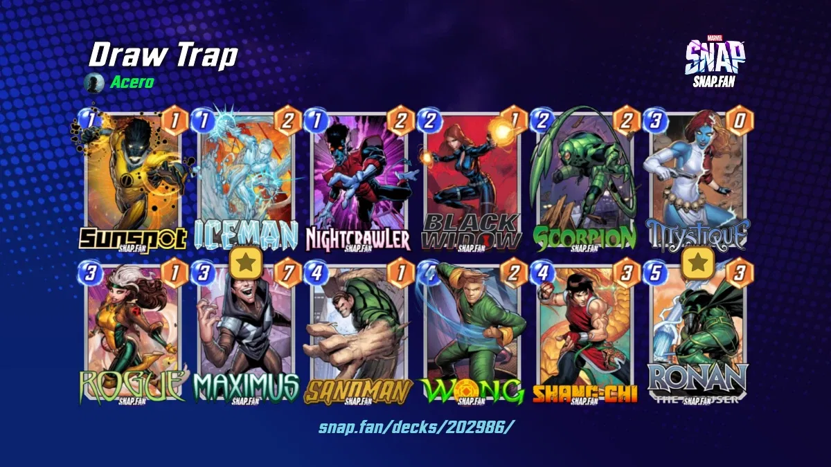Draw Trap by Acero - Marvel Snap Decks - snap.fan