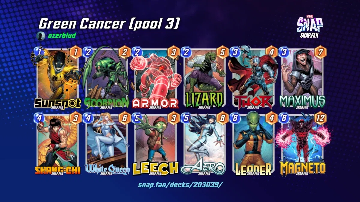 Green Cancer (pool 3) by ozerblud - Marvel Snap Decks - snap.fan