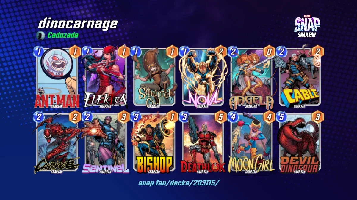 dinocarnage by Caduzada - Marvel Snap Decks - snap.fan