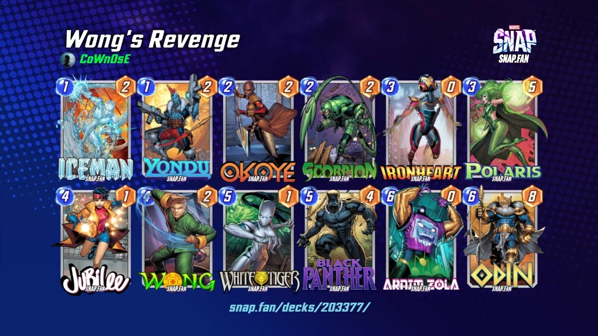 Wong's Revenge by CoWnOsE - Marvel Snap Decks - snap.fan