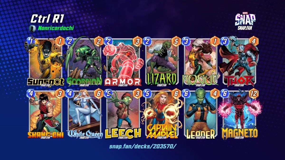 Ctrl R1 by Nonricordochi - Marvel Snap Decks - snap.fan