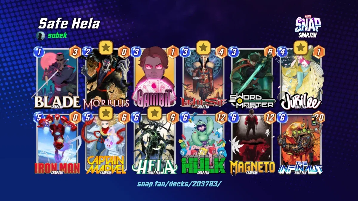 Safe Hela by subek - Marvel Snap Decks - snap.fan