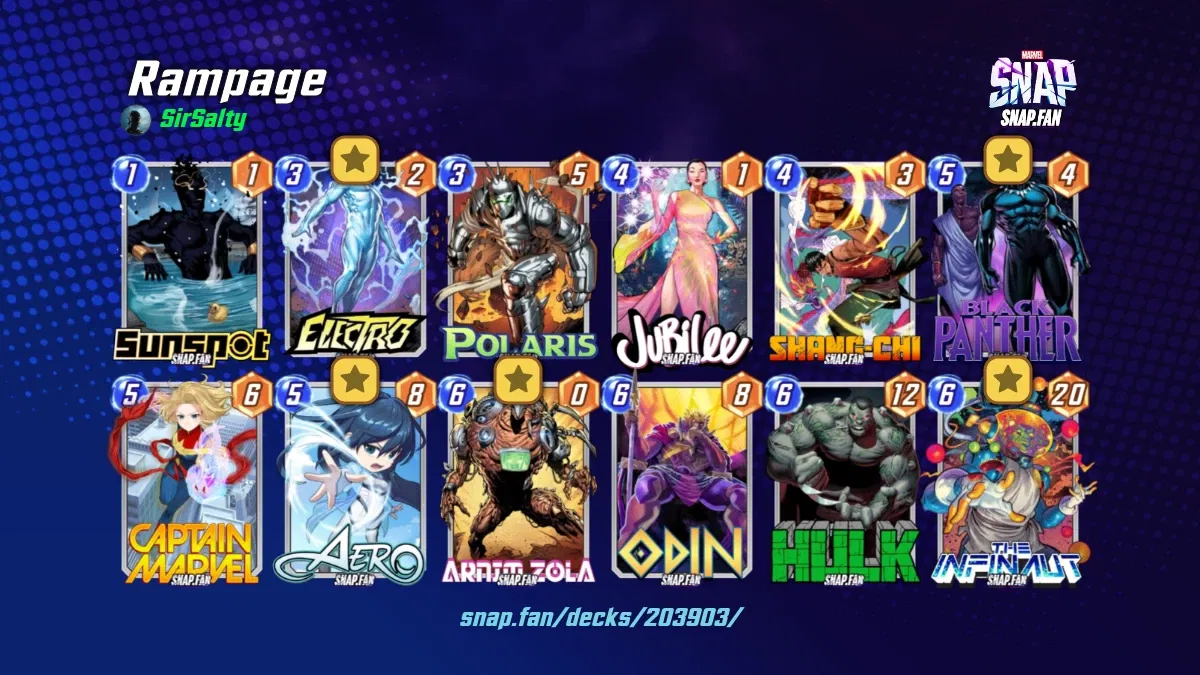 Rampage by SirSalty - Marvel Snap Decks - snap.fan
