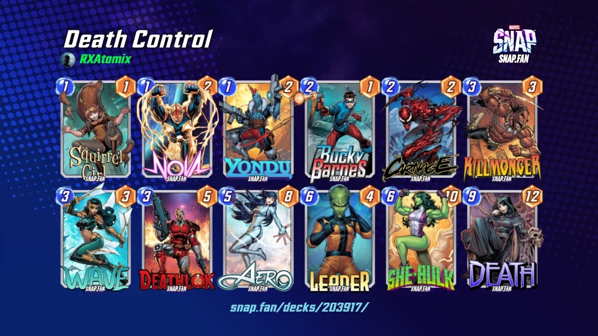 Death Control by RXAtomix - Marvel Snap Decks - snap.fan