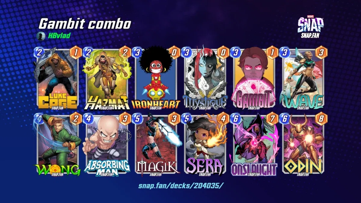 Gambit combo by HBvlad - Marvel Snap Decks - snap.fan