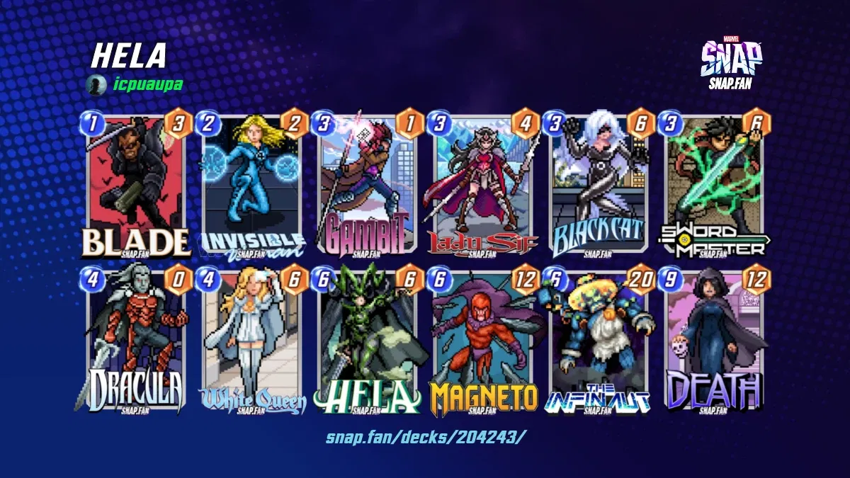 HELA by icpuaupa - Marvel Snap Decks - snap.fan