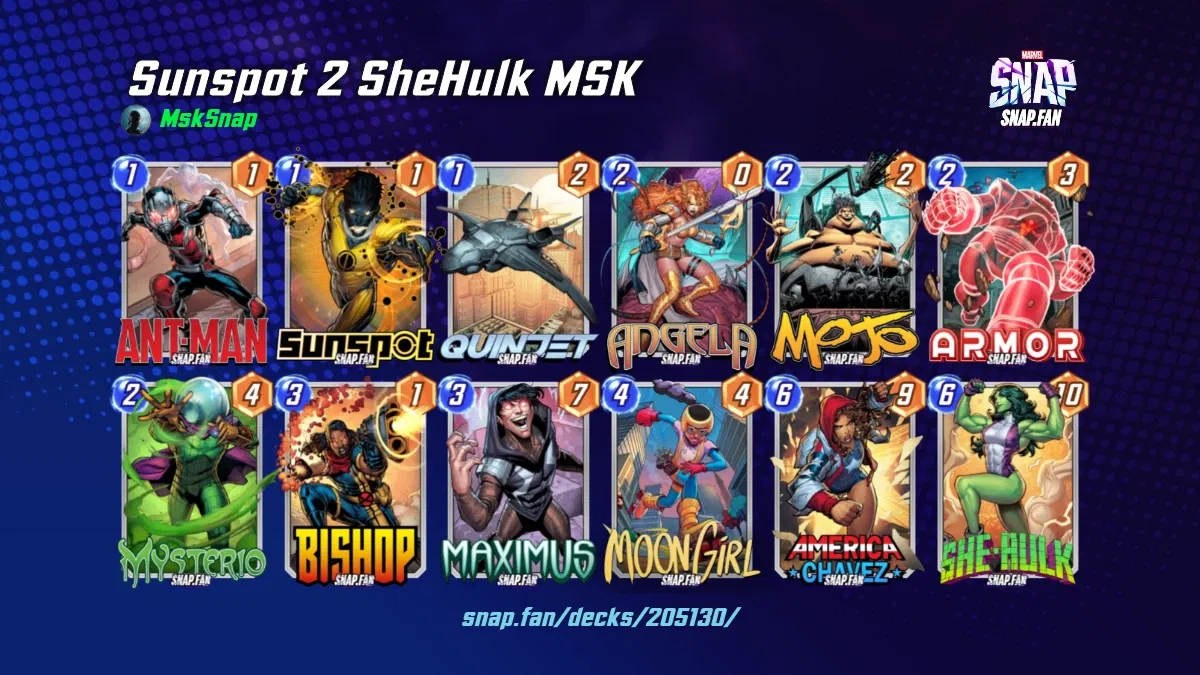 Sunspot 2 SheHulk MSK by MskSnap - Marvel Snap Decks - snap.fan