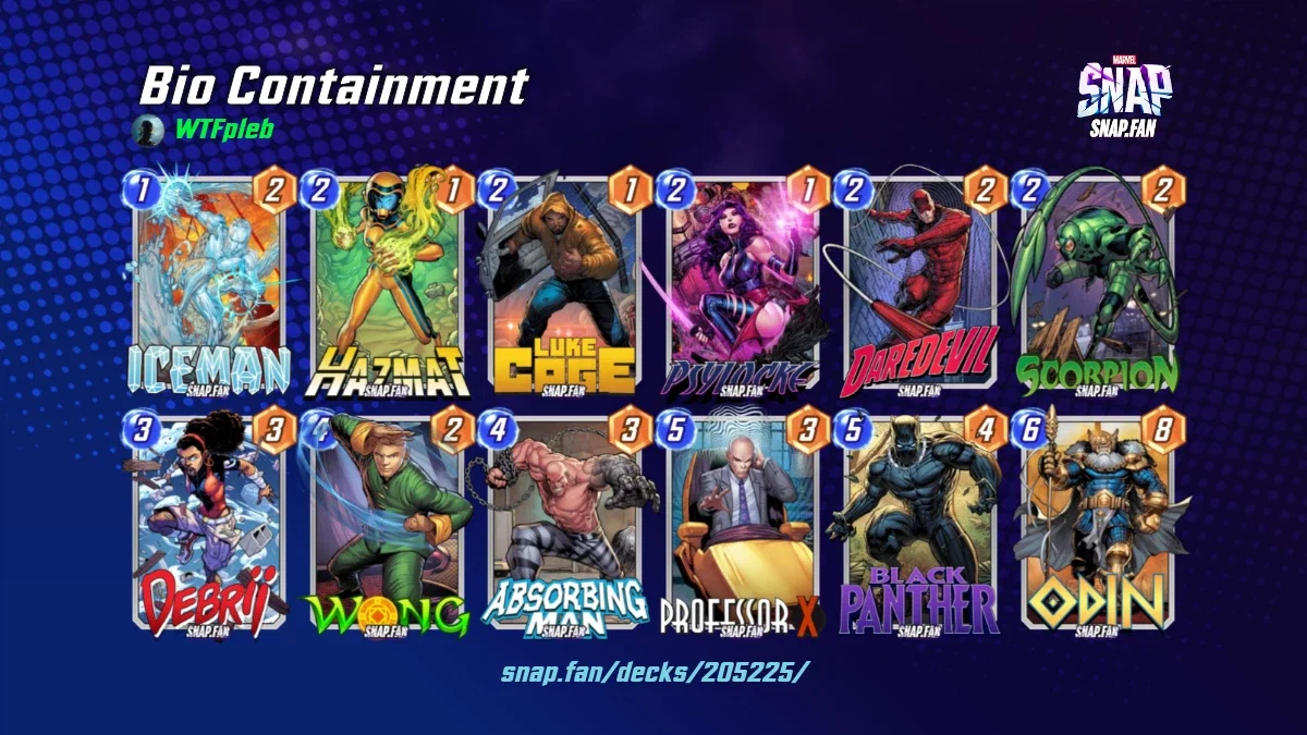 Bio Containment by WTFpleb - Marvel Snap Decks - snap.fan