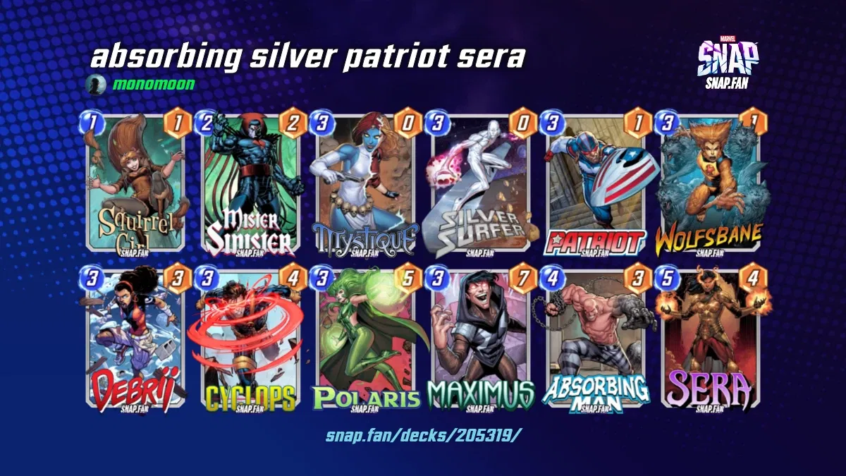absorbing silver patriot sera by monomoon - Marvel Snap Decks - snap.fan