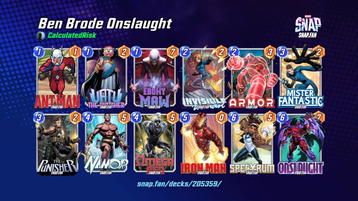 Ben Brode Onslaught by CalculatedRisk - Marvel Snap Decks - snap.fan