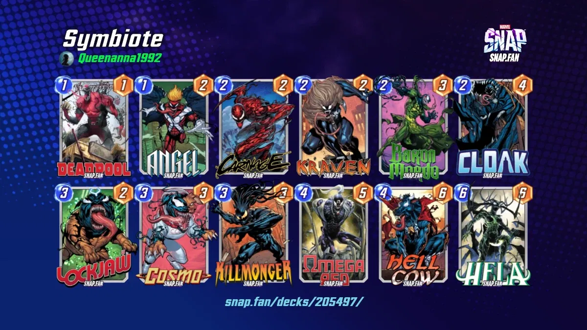 Symbiote by Queenanna1992 - Marvel Snap Decks - snap.fan