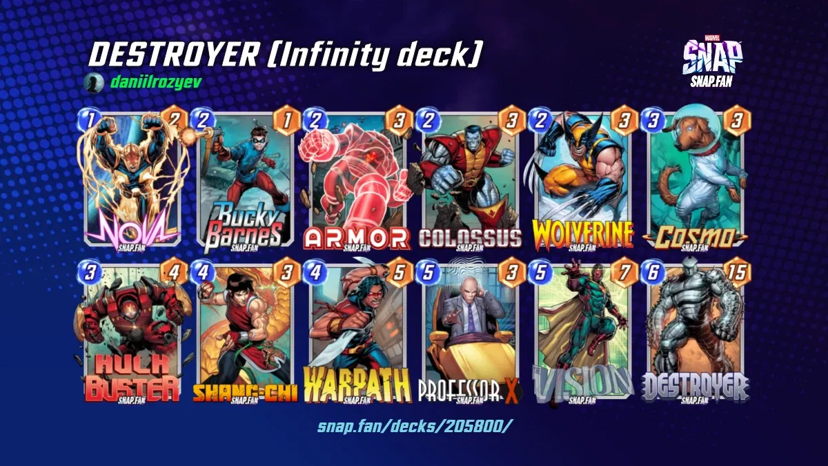 DESTROYER (Infinity deck) by daniilrozyev - Marvel Snap Decks - snap.fan