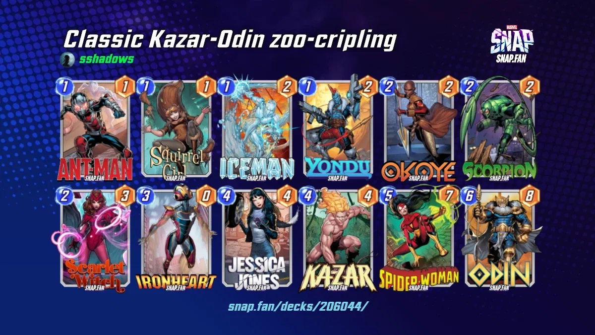 Classic Kazar-Odin zoo-cripling by sshadows - Marvel Snap Decks - snap.fan