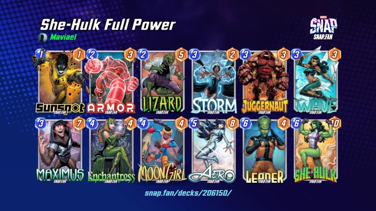 She-Hulk Full Power by Maviael - Marvel Snap Decks - snap.fan