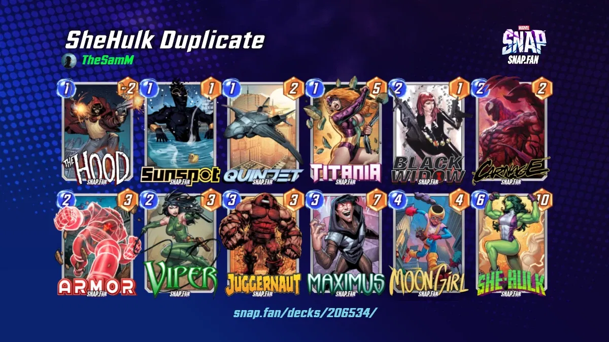 SheHulk Duplicate by TheSamM - Marvel Snap Decks - snap.fan