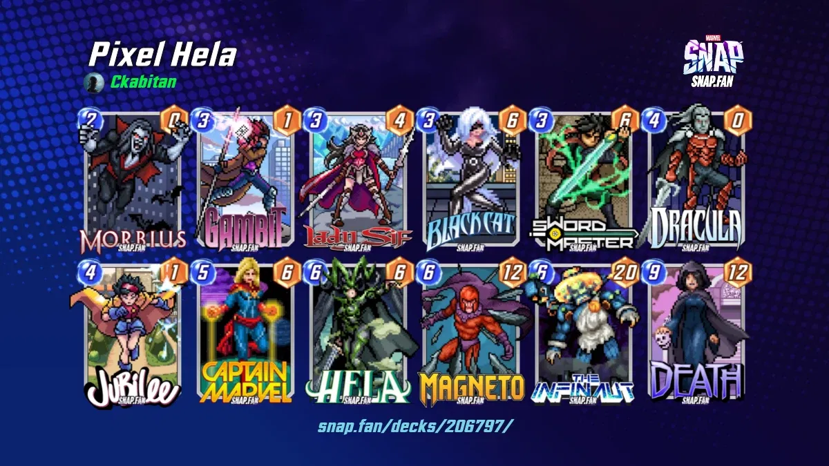 Pixel Hela by Ckabitan - Marvel Snap Decks - snap.fan