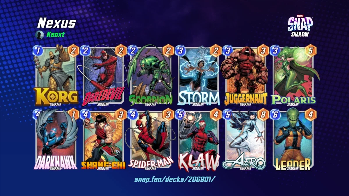 Nexus by Kaoxt - Marvel Snap Decks - snap.fan