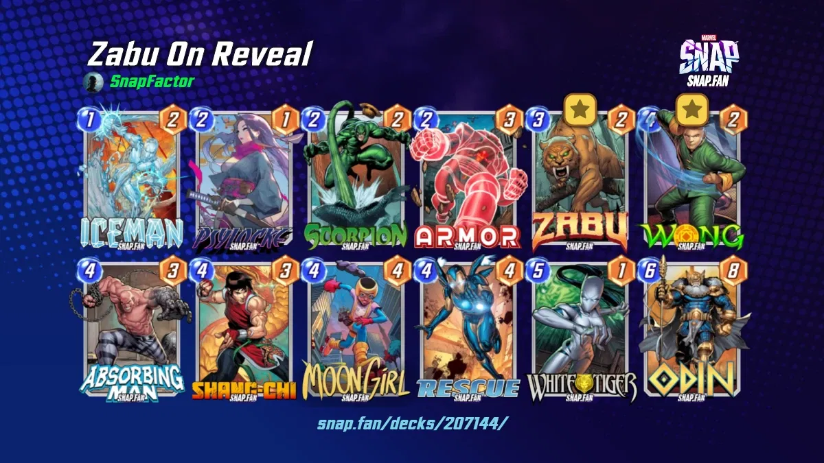 Zabu On Reveal by SnapFactor - Marvel Snap Decks - snap.fan