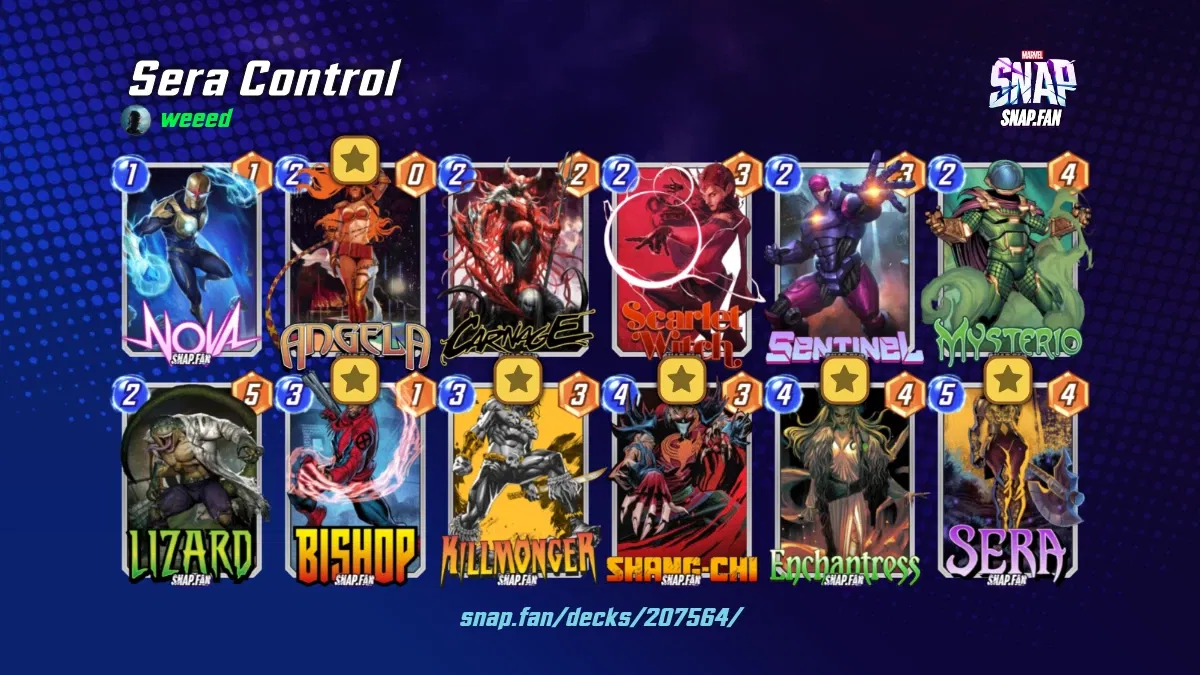 Sera Control by weeed - Marvel Snap Decks - snap.fan