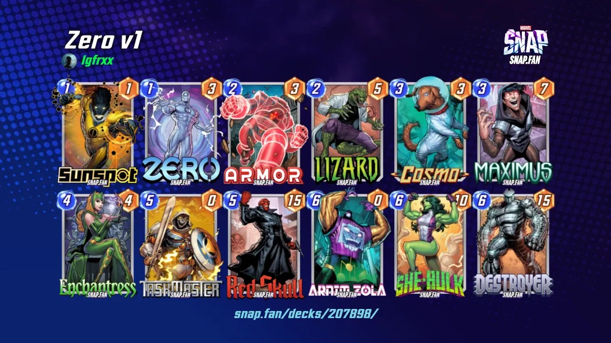 Zero v1 by lgfrxx - Marvel Snap Decks - snap.fan