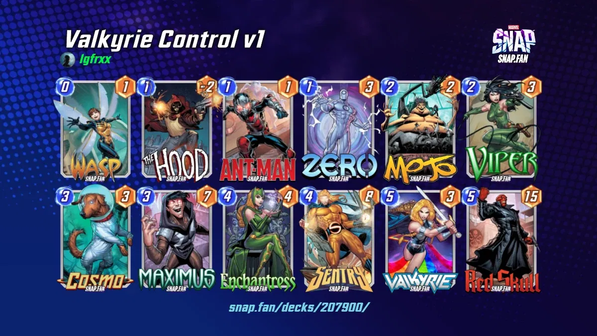 Valkyrie Control v1 by lgfrxx - Marvel Snap Decks - snap.fan